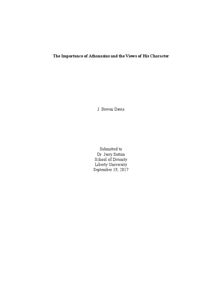 Athanasius: Character and Influence | PDF | Athanasius Of Alexandria ...