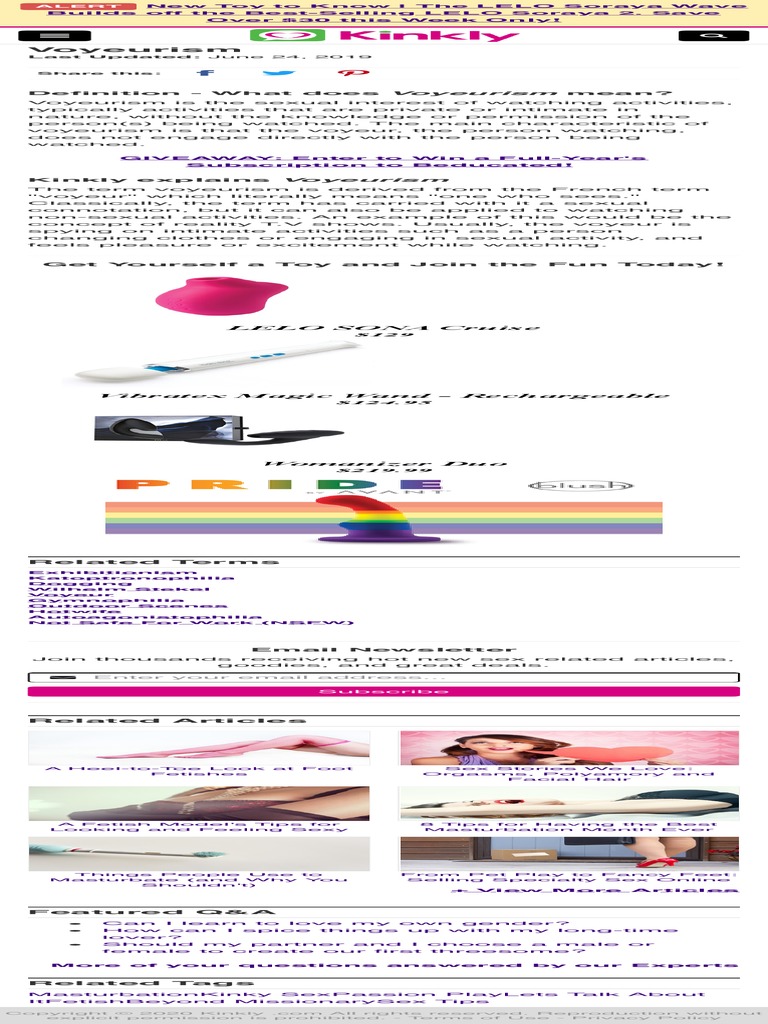 What Is Voyeurism - Definition From Kinkly | PDF | Human Sexuality ...