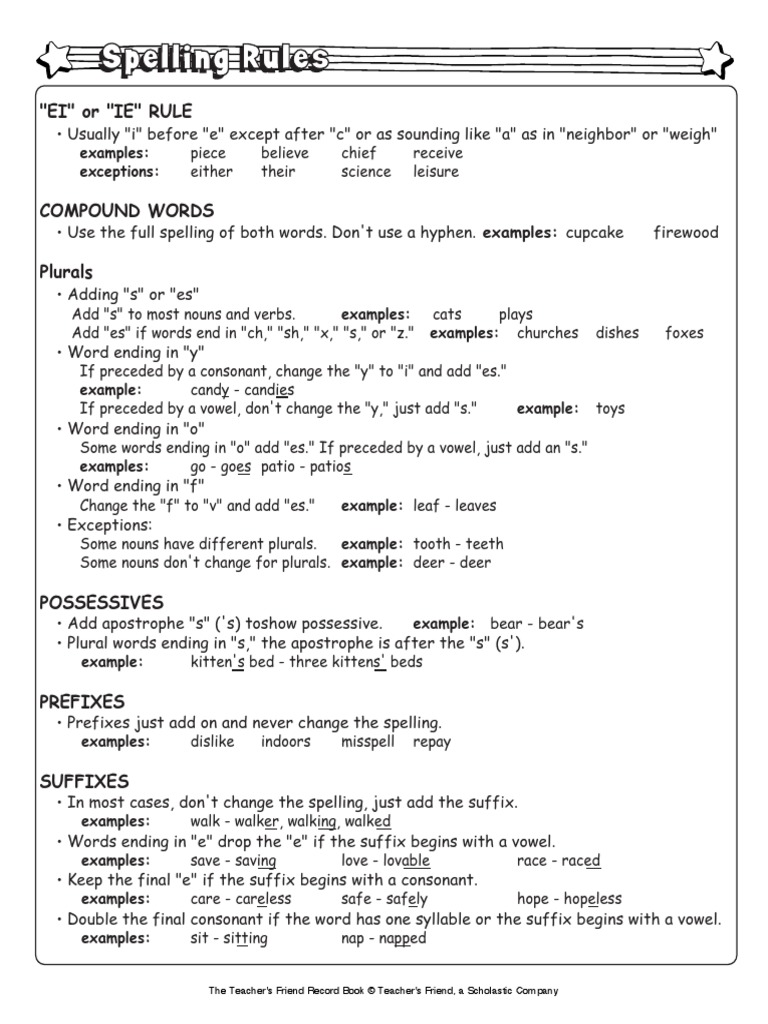 "EI" or "IE" RULE: Examples: Exceptions | PDF