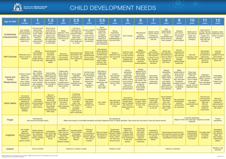 Child Development Needs CHART | PDF | Psychological Concepts | Human Nature
