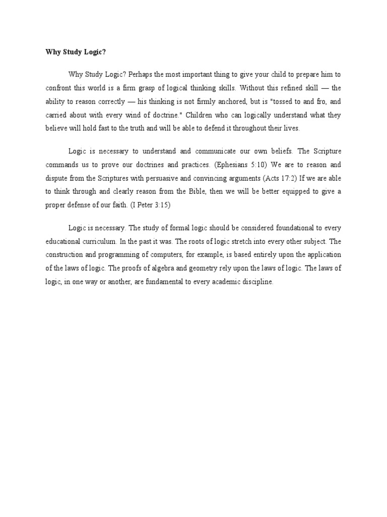Why Study Logic | PDF