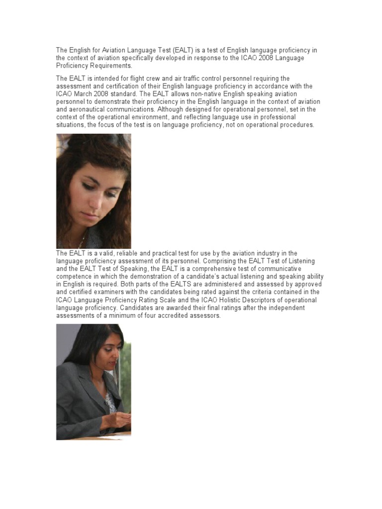 The English For Aviation Language Test | PDF | Educational Assessment ...