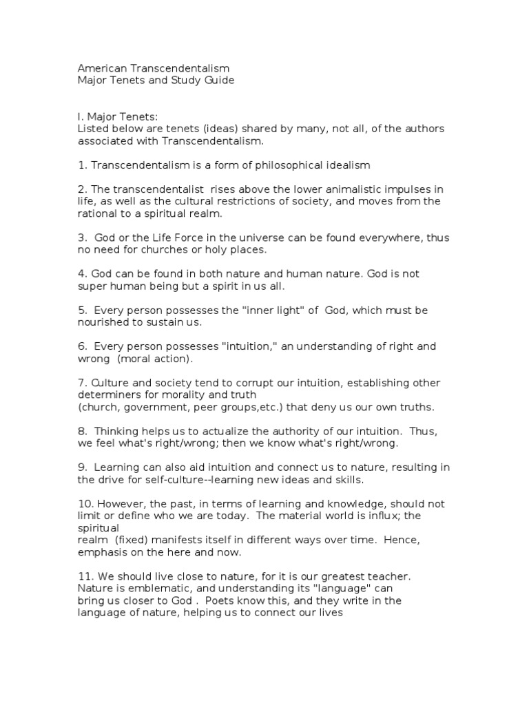 American Transcendentalism | PDF | Transcendentalism | Intuition