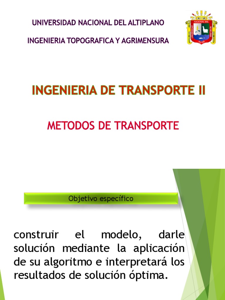 Sesion 6 Metodos de Transporte | PDF | Transporte | Matemáticas Aplicadas
