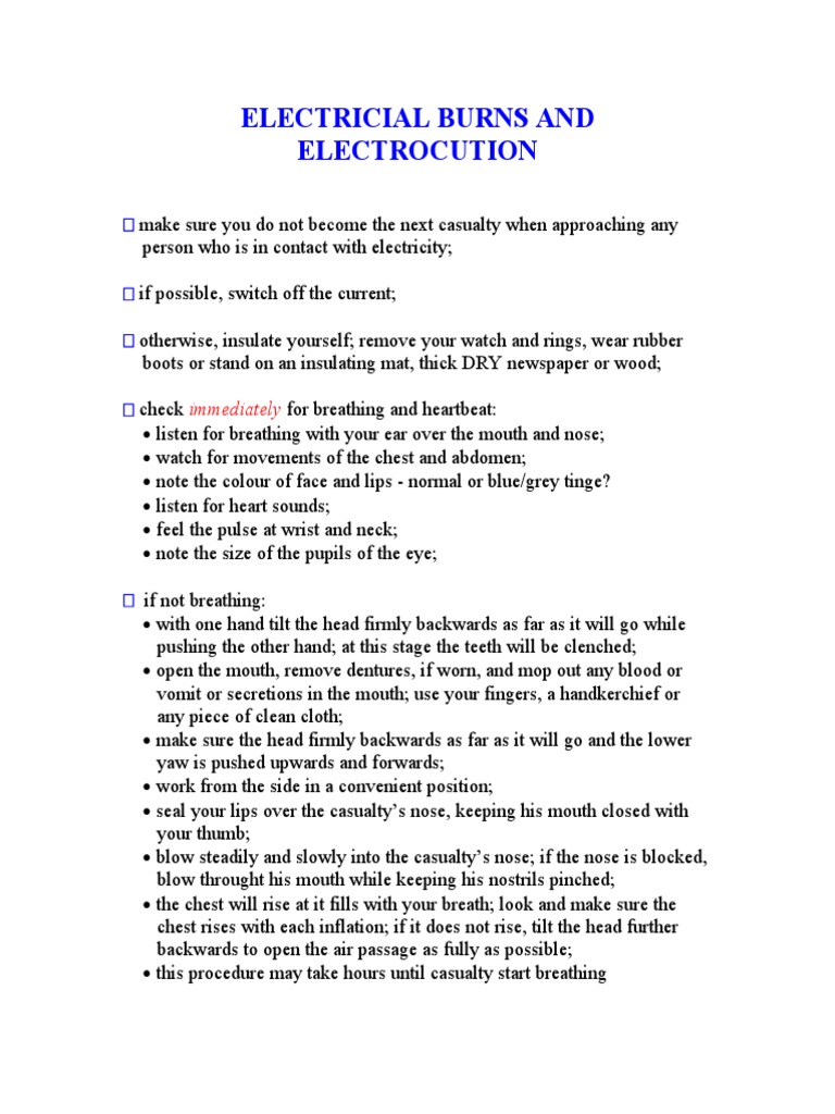 Electricial Burns and Electrocution | PDF | Respiratory System | Heart