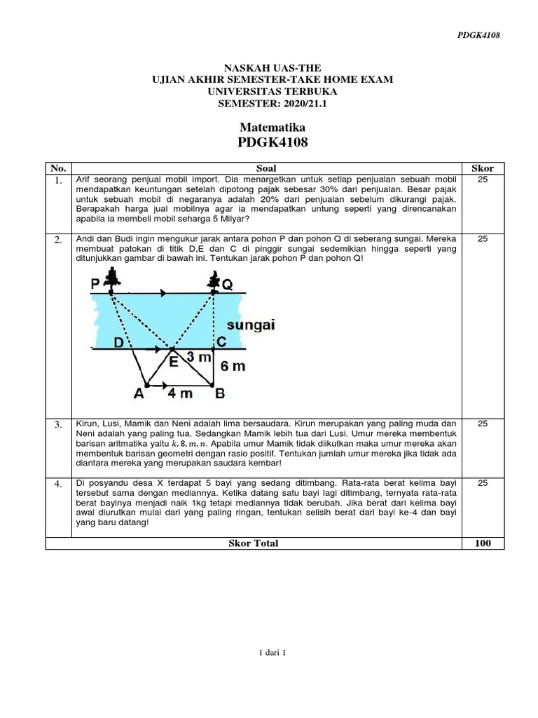 Naskah Soal Matematika | PDF