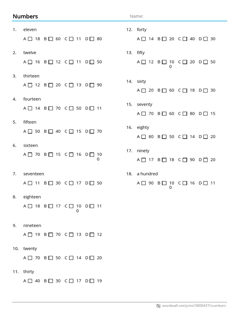 Numbers Quiz | PDF