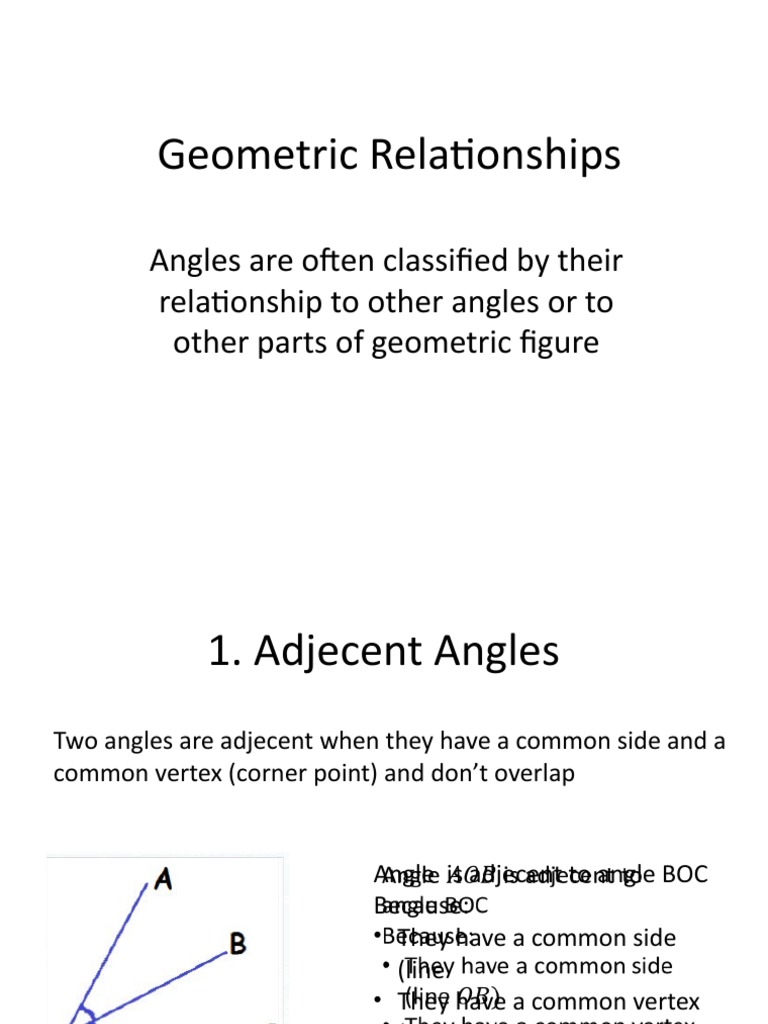 Geometric Relationships | PDF | Teaching Methods & Materials