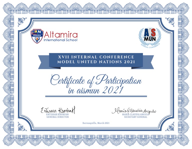 Diplomas Participación Aismun 2021-1 | PDF