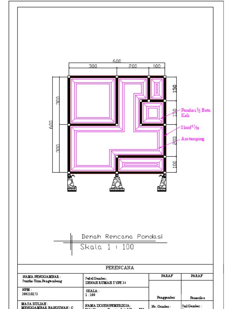 Denah Rencana Pondasi | PDF