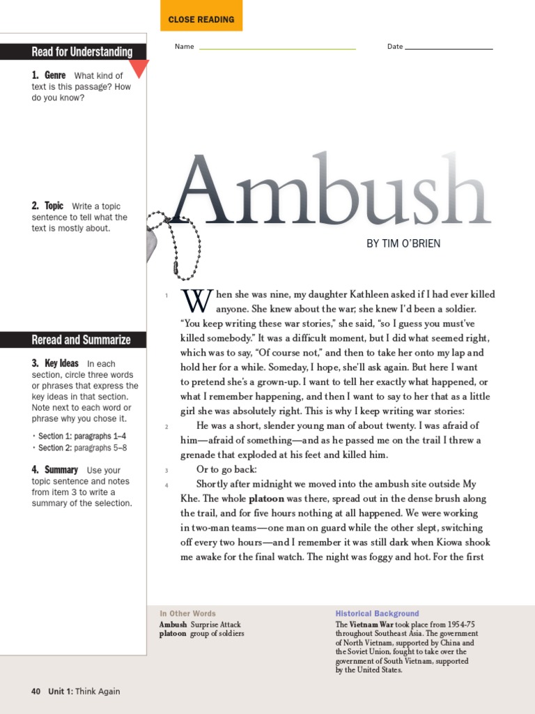 Tim O'Brien's "Ambush" Analysis | PDF | Narration