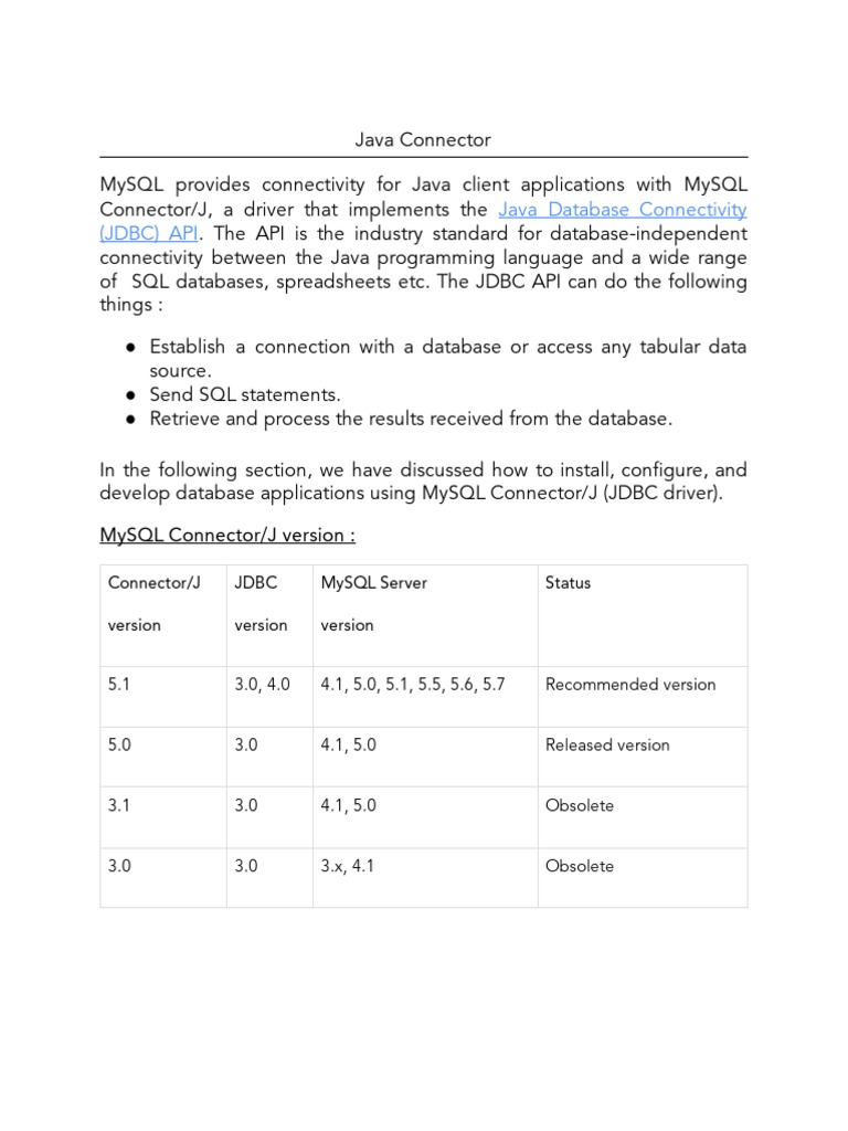 MySQL Connector - J | PDF | My Sql | Java Virtual Machine