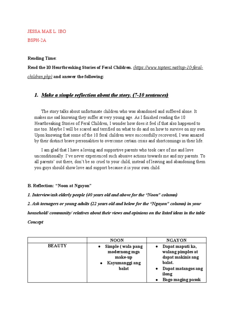 Ibo, Jessa Mae L. - Bsph2a (Uts Act.2) | PDF | Nature Versus Nurture | Disability