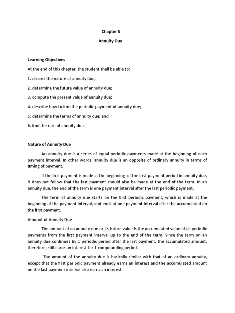 Chapter-5-Annuity-Due Final | PDF | Time Value Of Money | Present Value