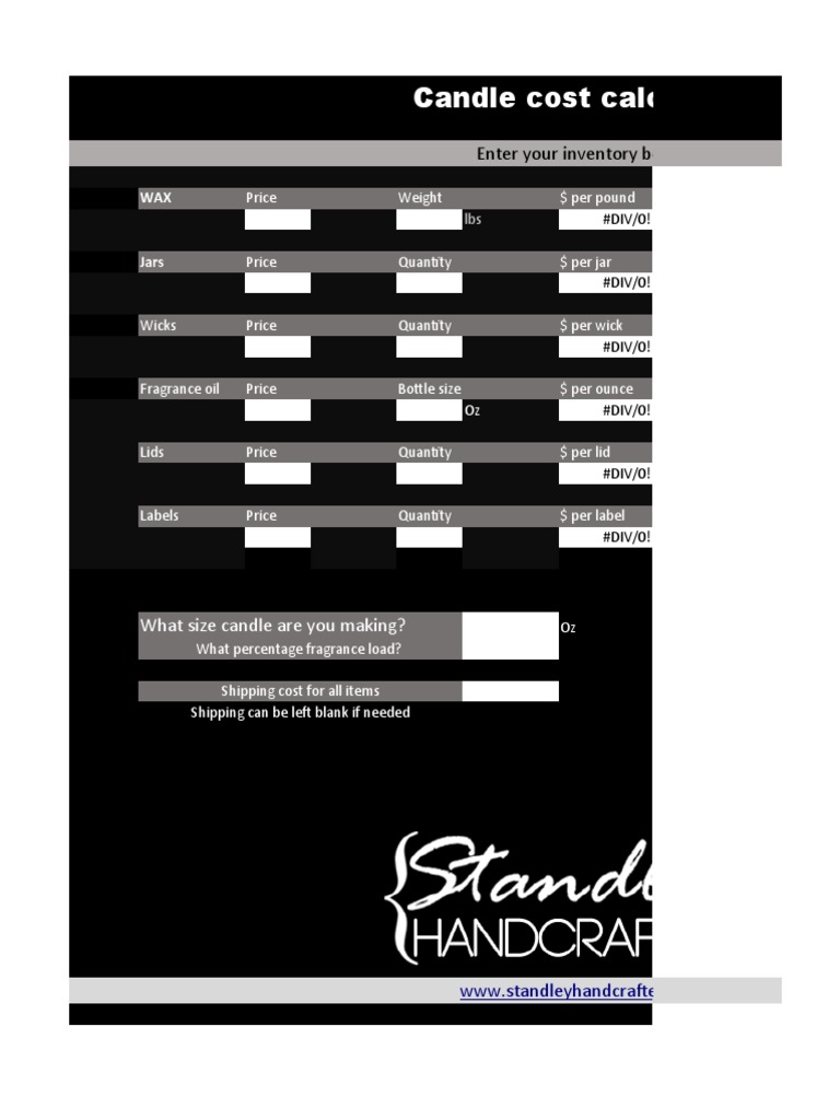 Candle Cost Calculator Update | PDF
