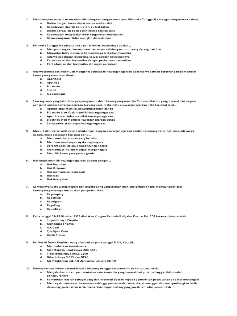 Latihan Soal TWK | PDF
