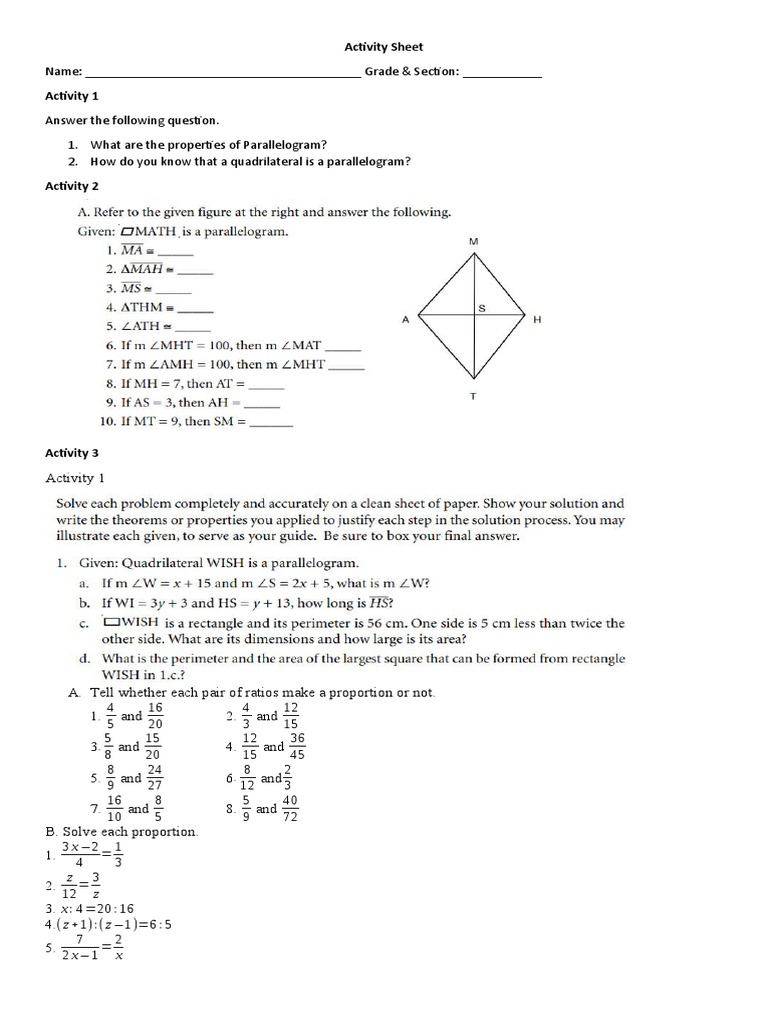 Grade 9 Math 3rd Q Activities | PDF | Science & Mathematics