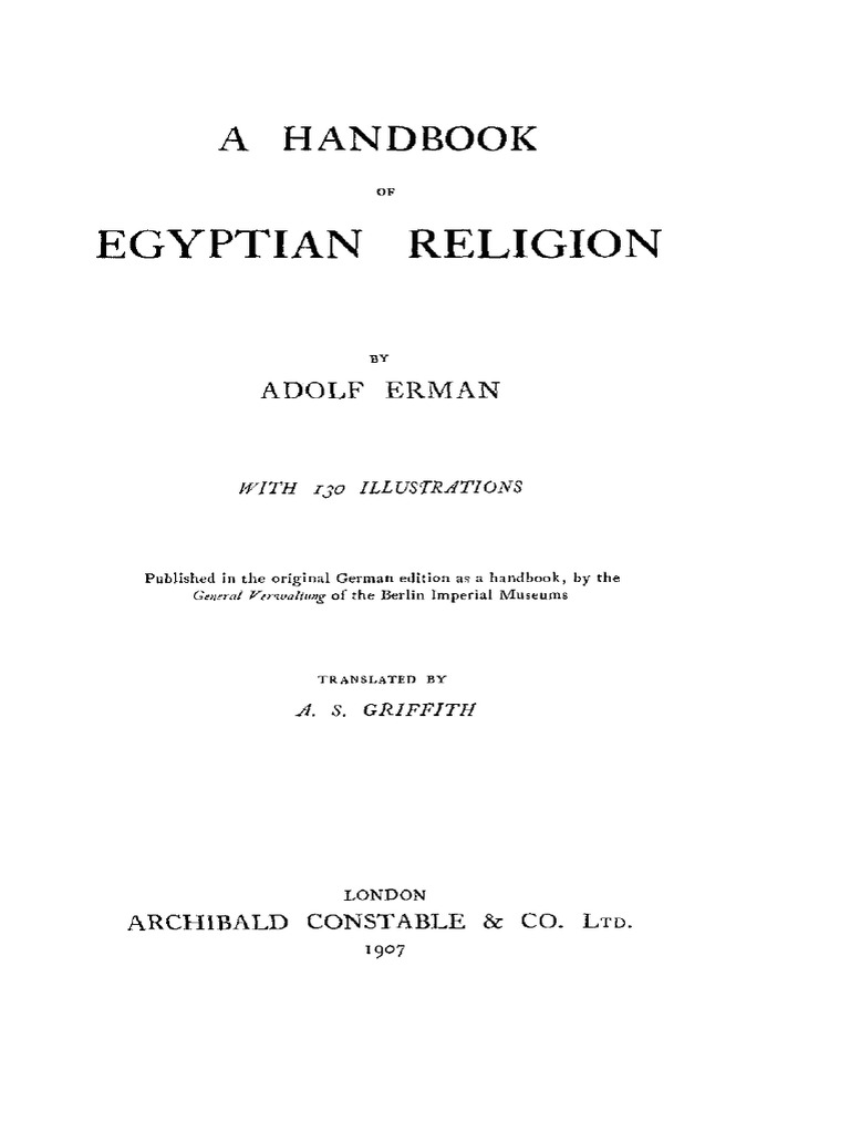 Adolf Erman - A Handbook of Egyptian Religion | PDF | Isis | Osiris