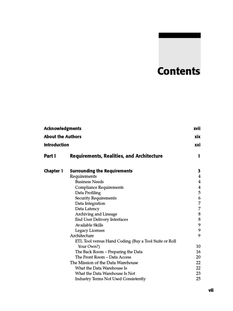 The Data Warehouse ETL Toolkit - Outline | PDF | Data Warehouse | Metadata