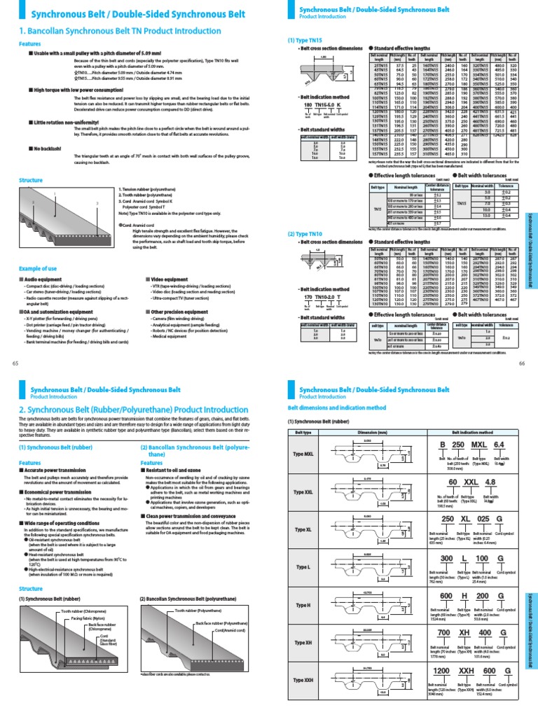 Synchronous Belt Types Overview | PDF | Belt (Mechanical) | Engineering ...