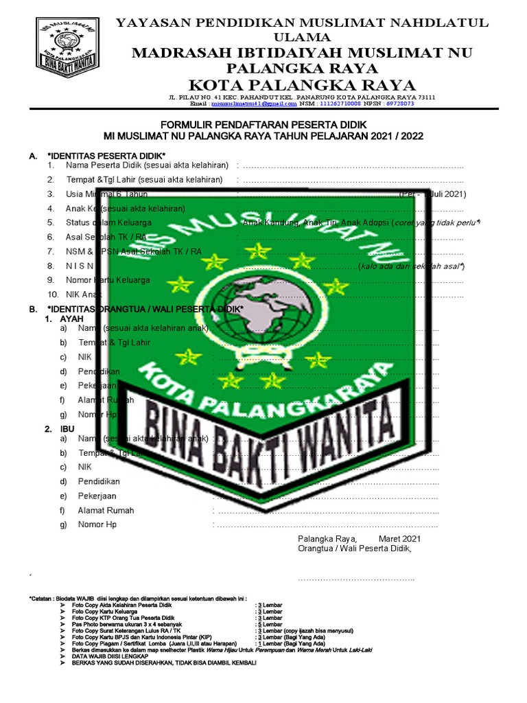 Formulir PPDB 2021-2022 | PDF