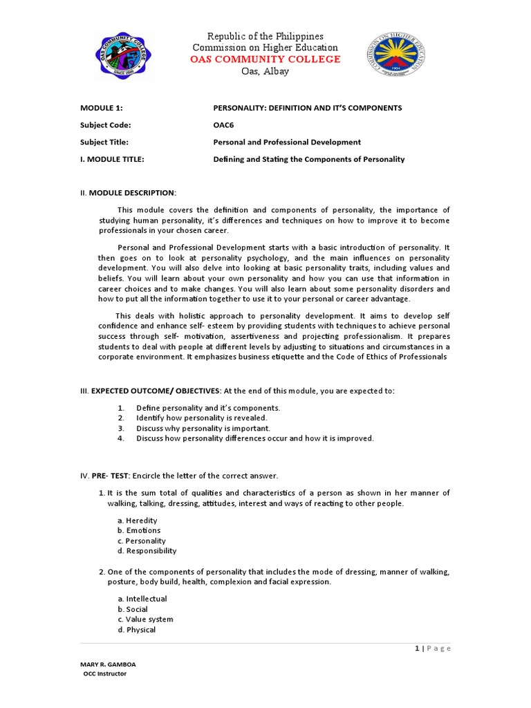 Oas Community College: Republic of The Philippines Commission On Higher ...