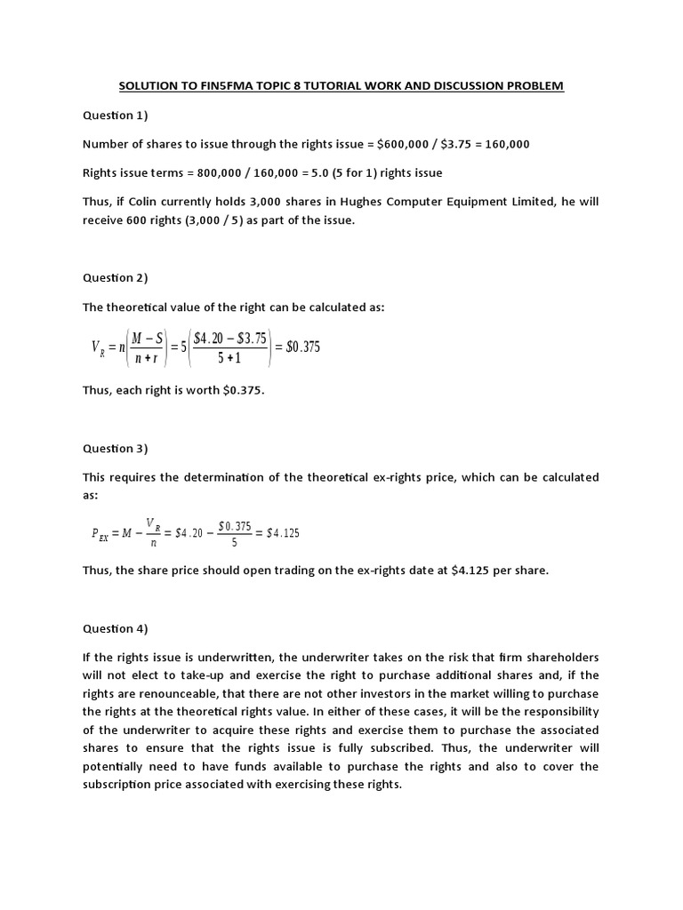 FIN5FMA Tutorial 8 Task Solutions | PDF
