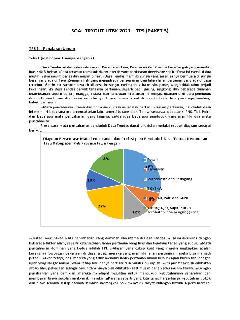 Soal Tryout Utbk 2021 - TPS (Paket 3) | PDF