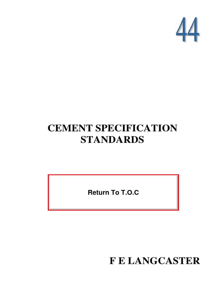 V4s44A Cement Specification Standards | PDF | Cement | Specification ...