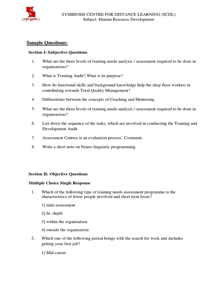 Sample Questions:: Section I: Subjective Questions | PDF | Performance ...