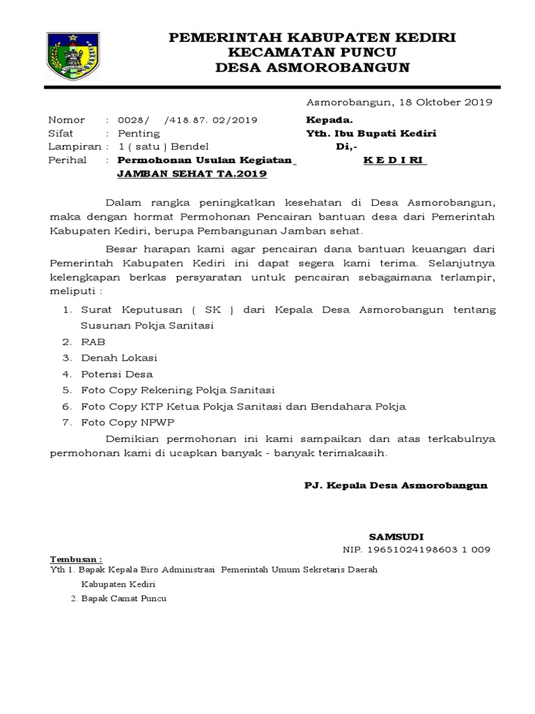 Usulan Pembangunan Jamban Sehat | PDF
