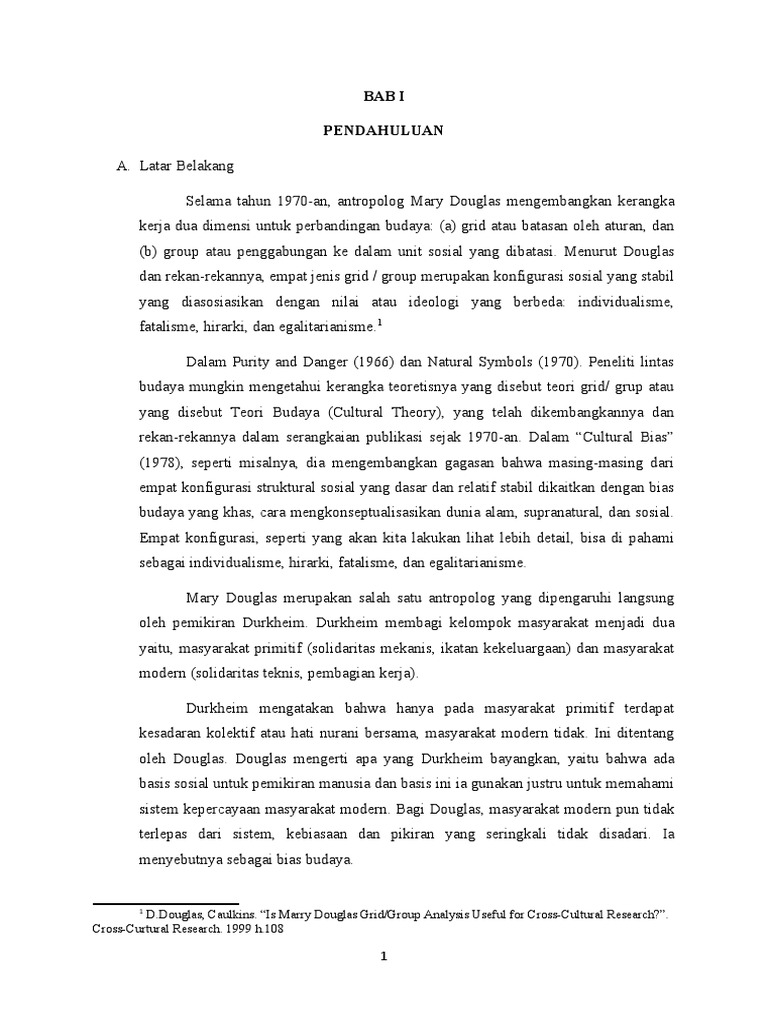 Teori Grid-Group Mary Douglas | PDF | Ilmu Sosial