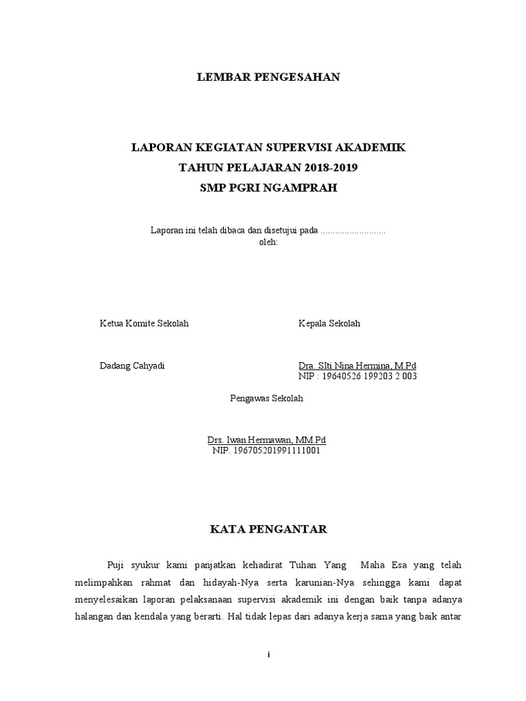 02.laporan Supervisi Akademik | PDF