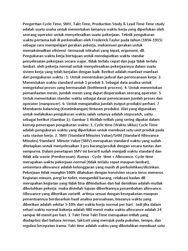 Pengertian Cycle Time | PDF