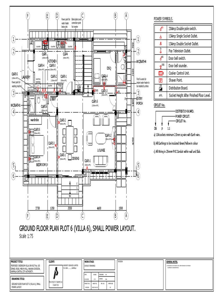 Ground Floor Plan Small Power Layout | PDF | Ac Power Plugs And Sockets ...
