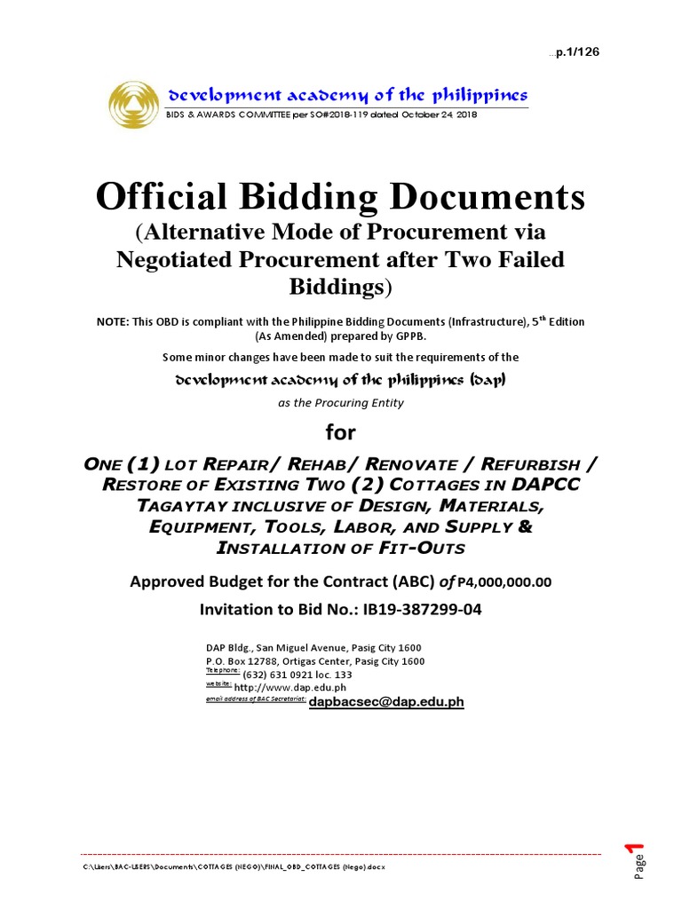 Official Bidding Documents | PDF | Joint Venture | Ownership