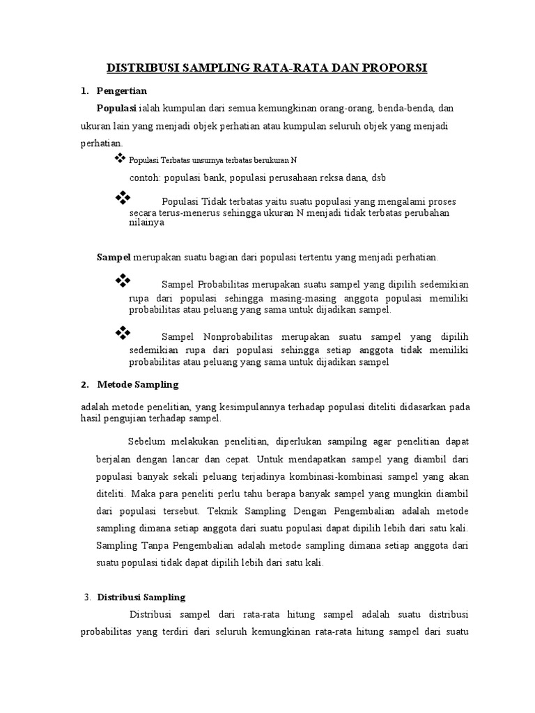 Distribusi Sampling Rata | PDF