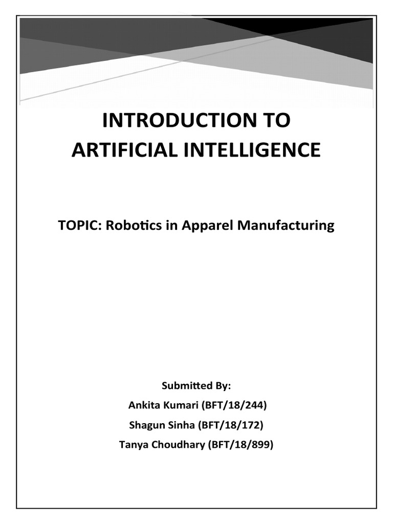 Robotics in Apparel Manufacturing | PDF | Sewing | Artificial Intelligence