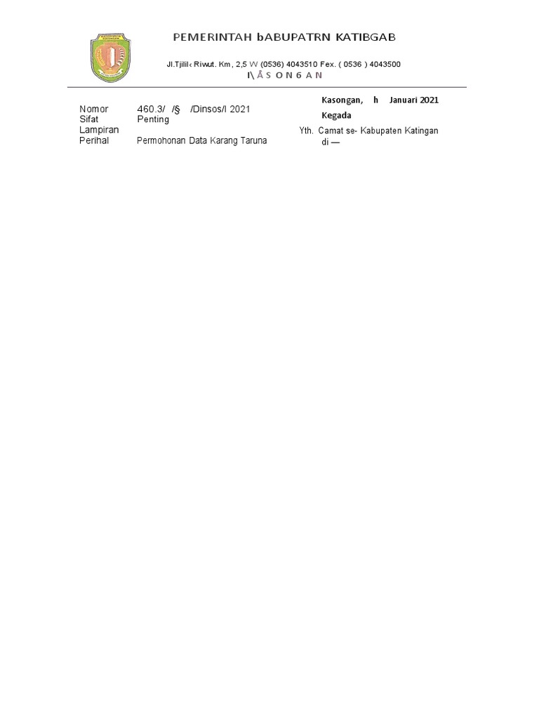 Permintaan Data Karang Taruna | PDF
