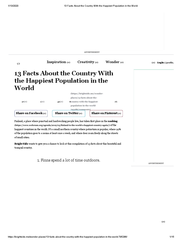 13 Facts About The Country With The Happiest Population in The World ...