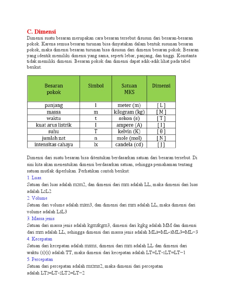 Dimensi Fisika Ade | PDF