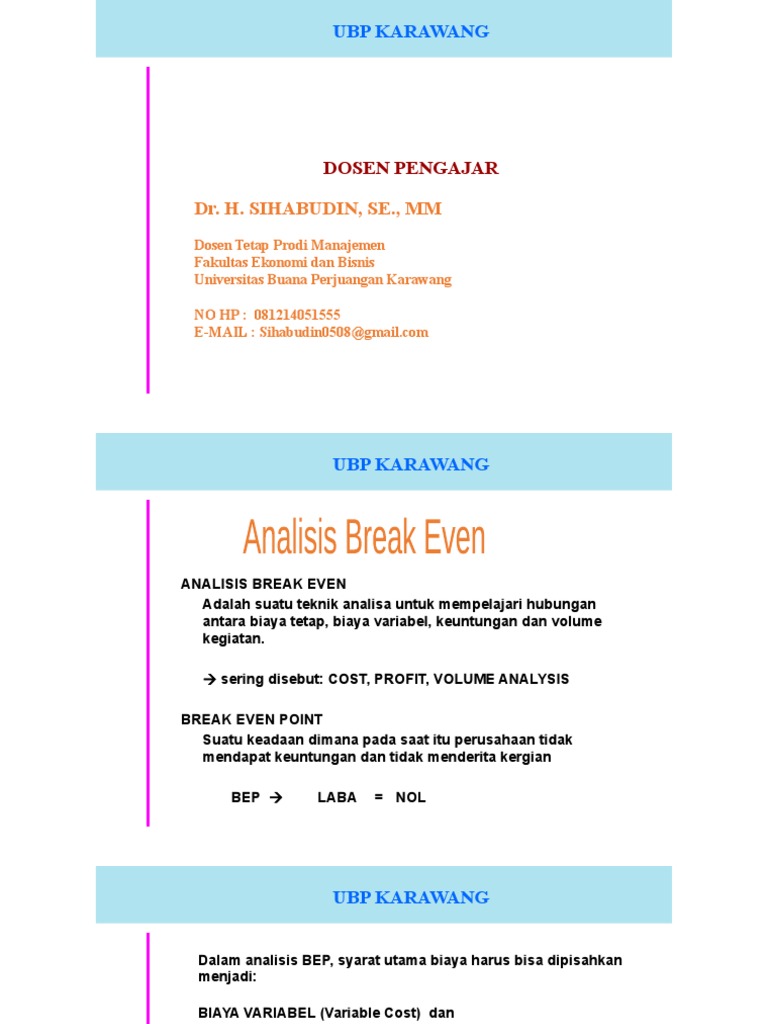 Analisis Break Even | PDF