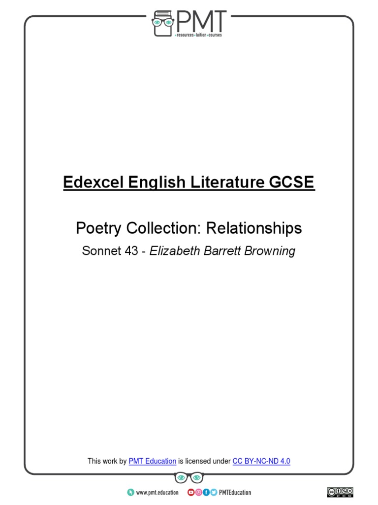 Sonnet 43 - Elizabeth Barrett Browning | PDF | Sonnets | Poetry