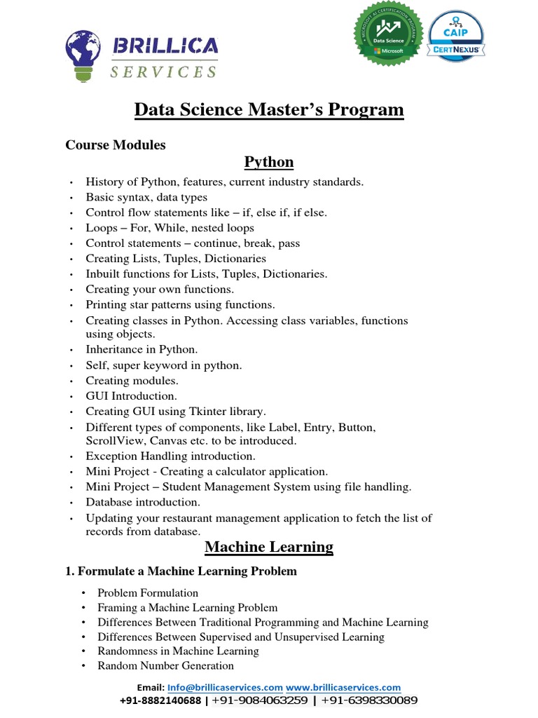 Certified Data Scientist Master's Program | PDF | Support Vector Machine | Regression Analysis