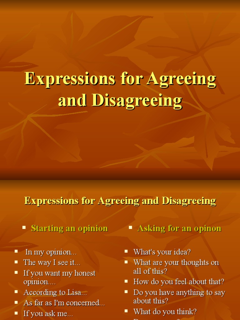 Expressing Agreement and Disagreement | PDF
