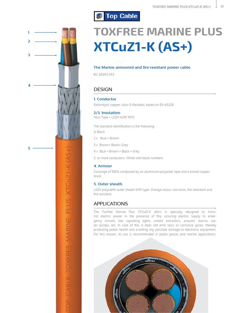 TOP CABLE TOXFREE MARINE PLUS XTCuZ1-K AS WEB | PDF | Fires | Smoke