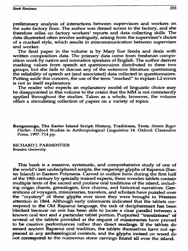 Rongorongo: Easter Island's Script Study | PDF | Linguistics | Human ...