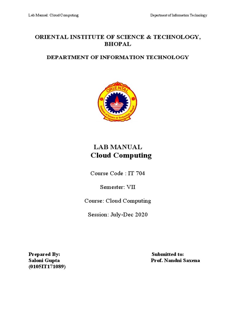 Cloud Computing Lab Manual 1 | PDF | Platform As A Service | Cloud Computing
