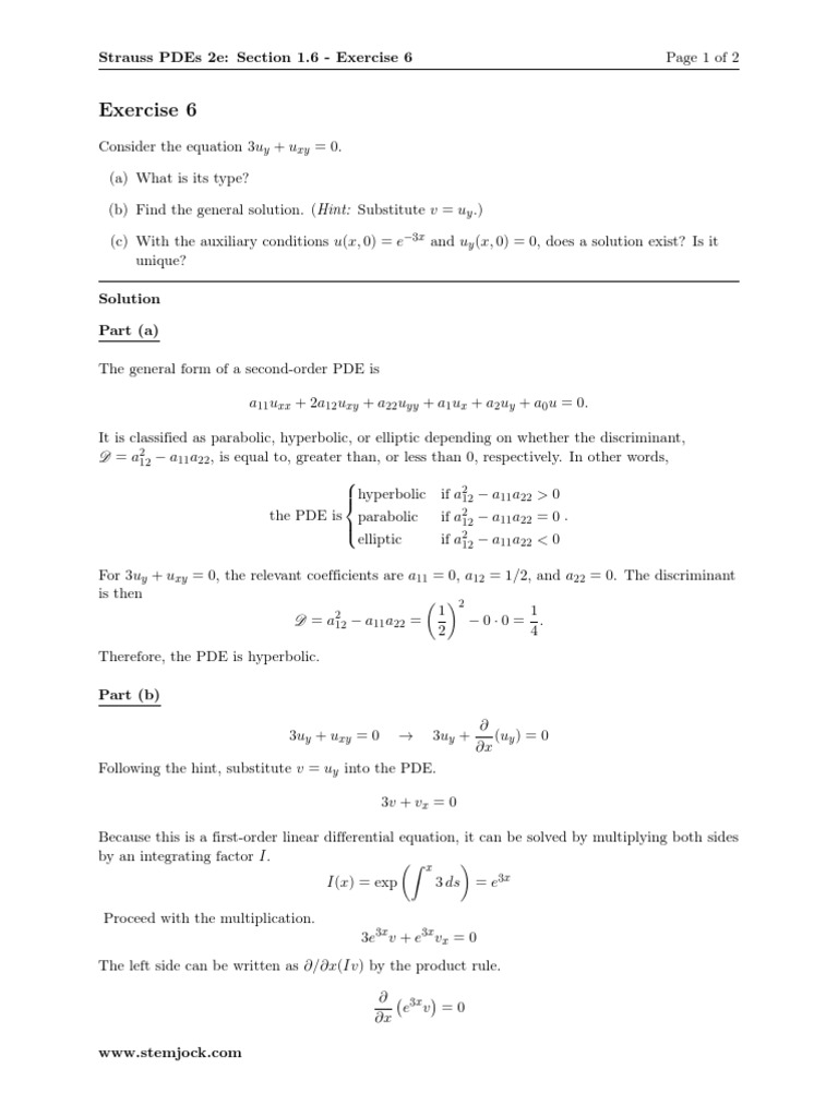 Strauss PDEch 1 S 6 P 06 | PDF | Partial Differential Equation ...