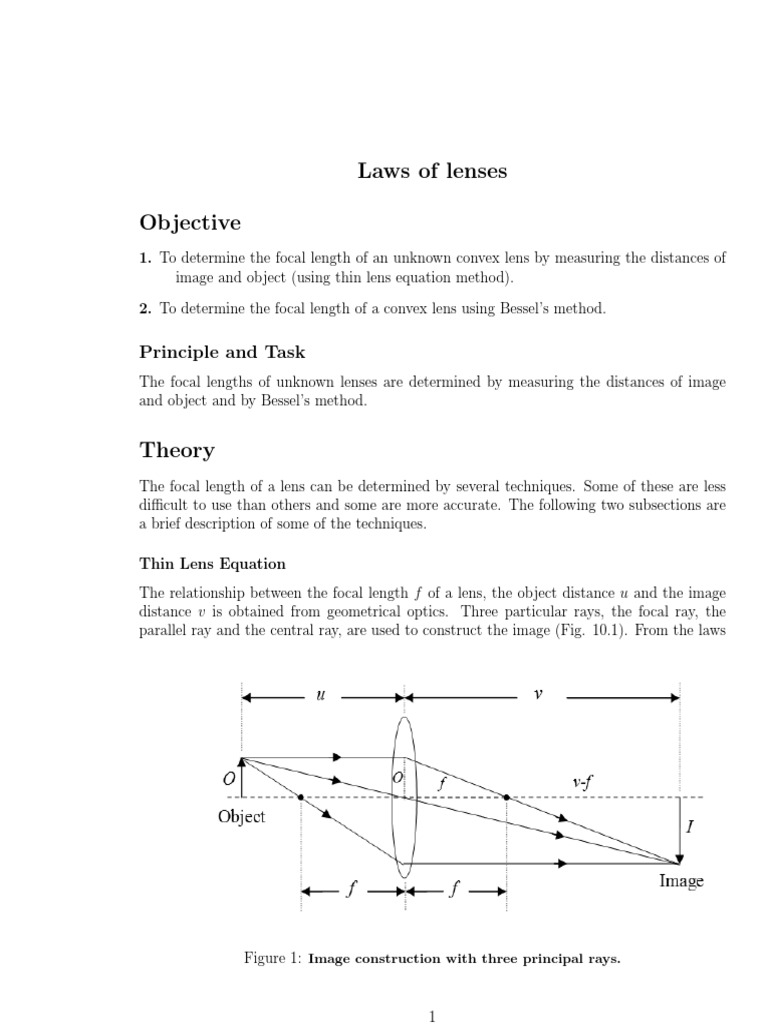 Laws of Lenses Objective: Principle and Task | PDF | Optics | Natural ...